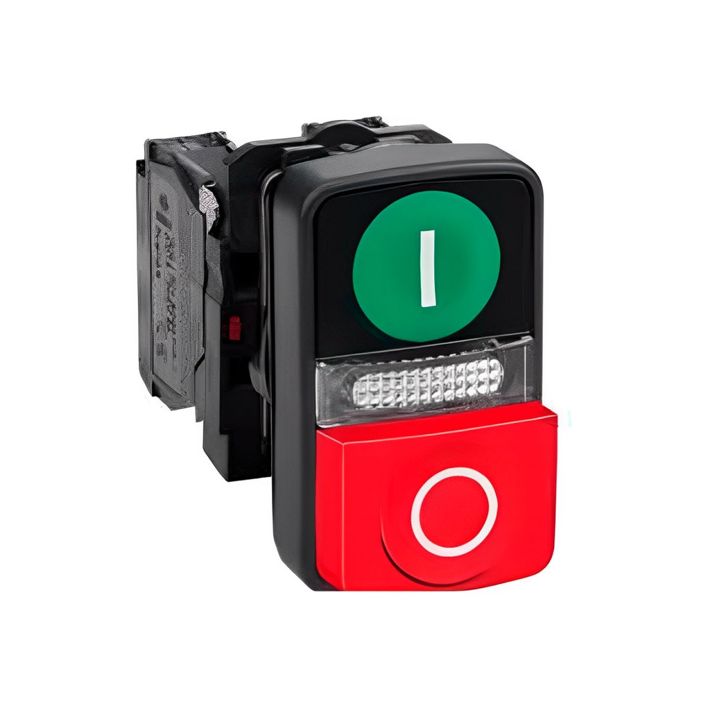 Pulsador Doble Lumin. Pvc Verde/Rojo 22Mm 220Vac C/Led 1Na+1Nc | Grupo Coinp Store